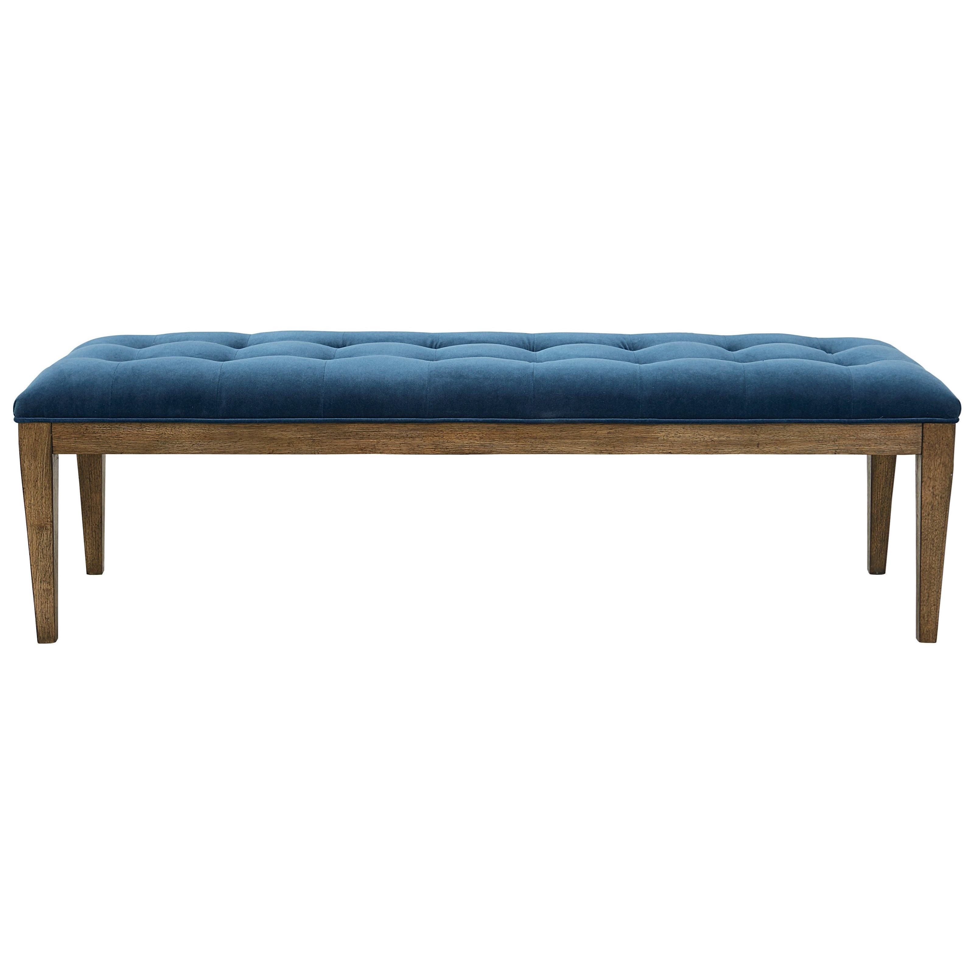 Bassett Alexandria Custom Ottomans 60 Inch Rectangular Ottoman with Tapered Wood Legs Bassett of Cool Springs Ottomans